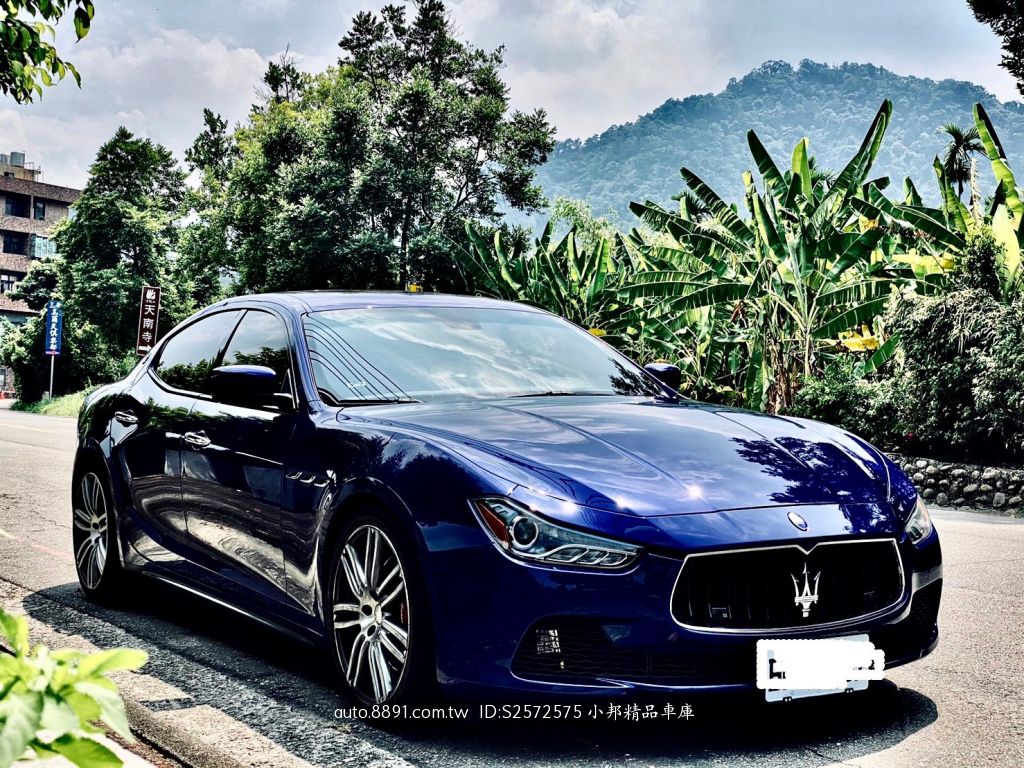 Maserati/瑪莎拉蒂 Ghibli SQ4-(小維車酷)經典藍海神 SQ4頂規版 卡夢內裝 麂皮頂 六活塞紅色卡鉗 電子排氣